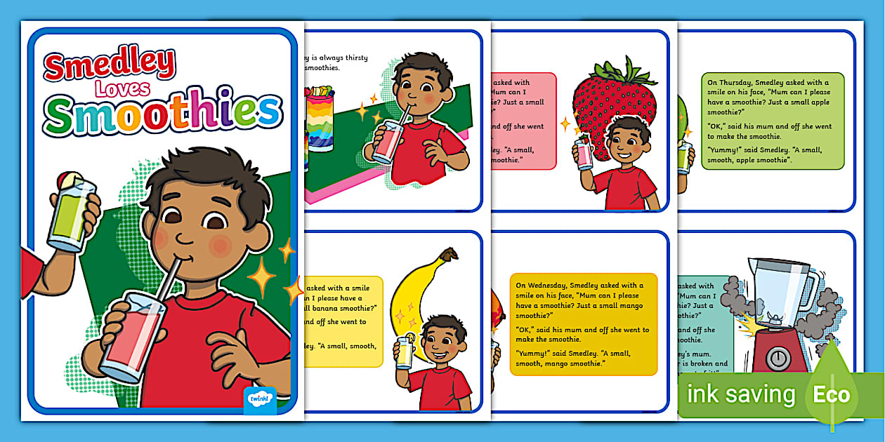 Initial /sm/ Sound Story - Smedley Loves Smoothies - Twinkl