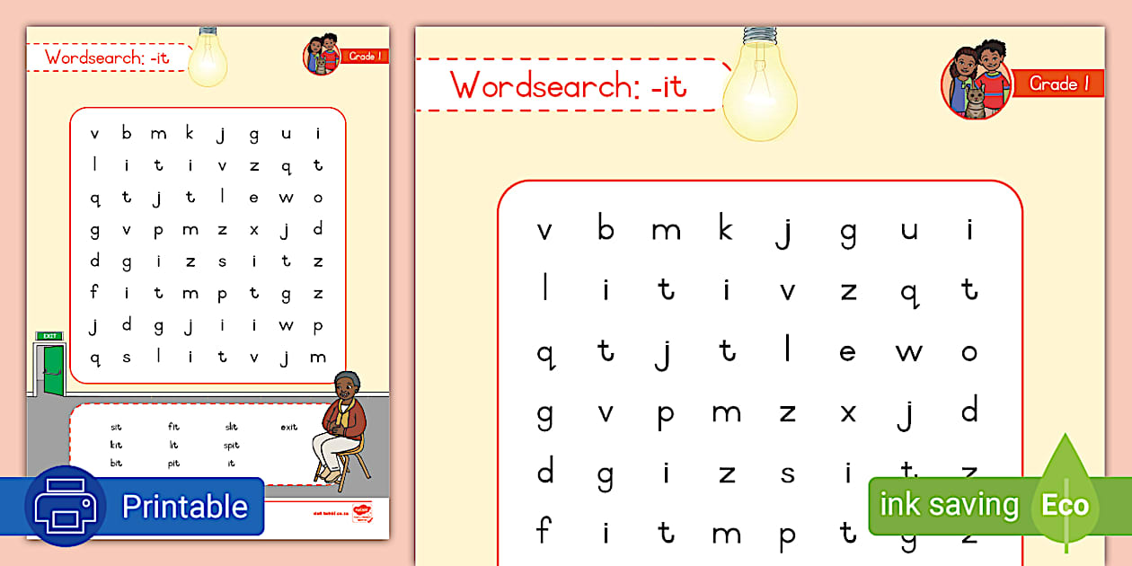 Grade 1 Phonics: -it Wordsearch (teacher made) - Twinkl
