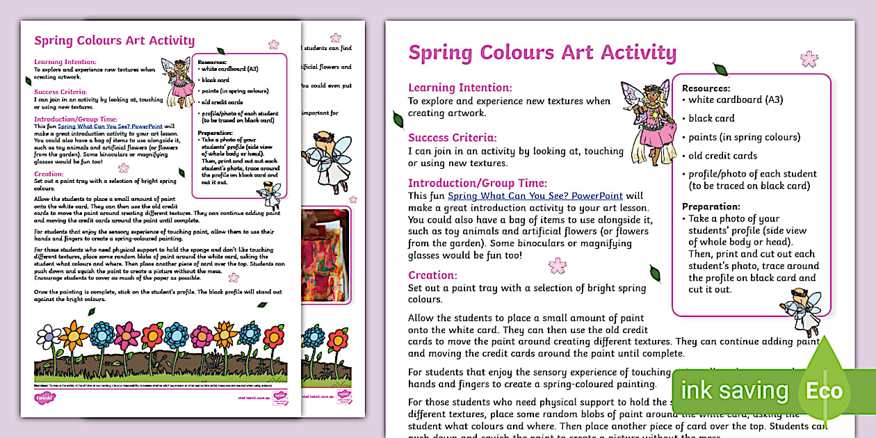 Spring Colours Art Lesson (teacher made) - Twinkl