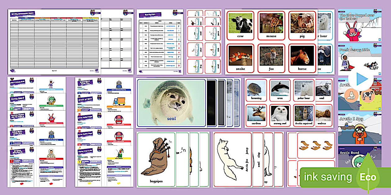 Phonics Level 1 Week 23 - Arctic Animals Weekly Lesson Pack