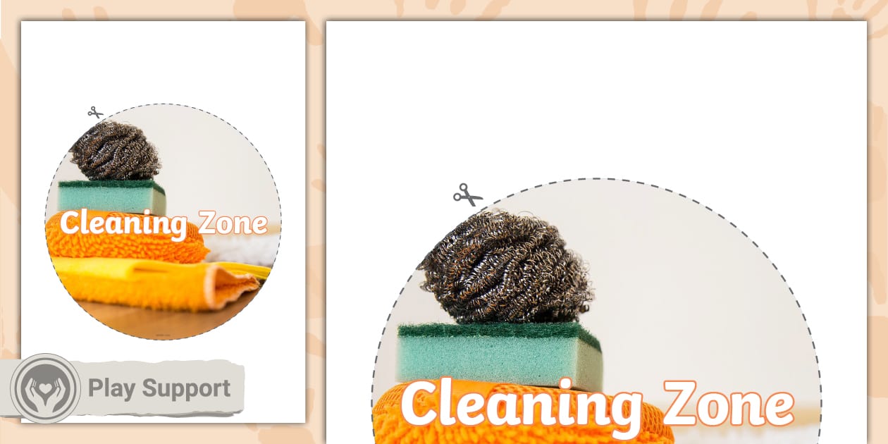 Cleaning Zone Play for All Ages Cut-Out Photo Display Poster