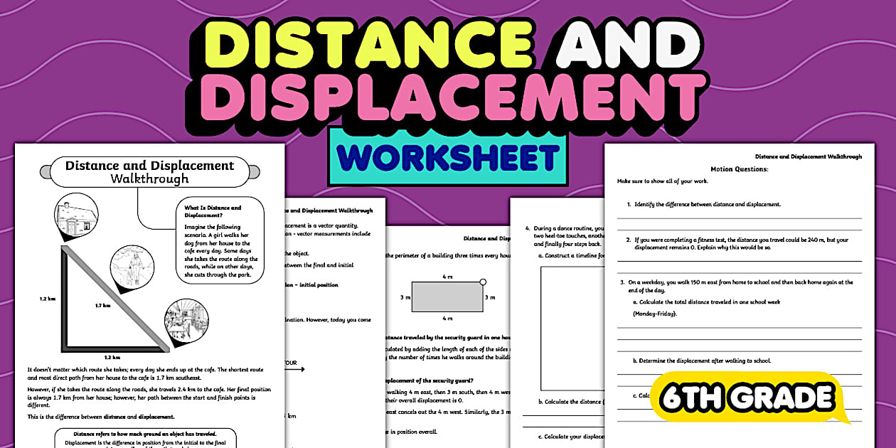 Sixth Grade Distance and Displacement Walkthrough Worksheet