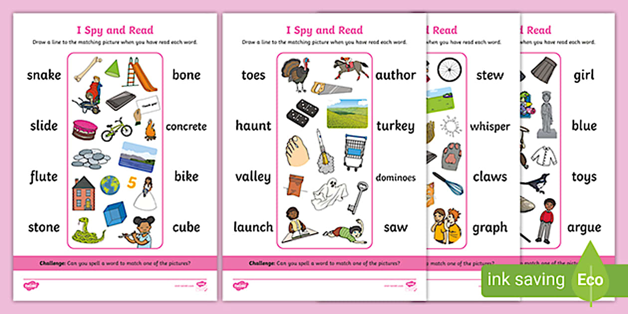 Editable I Spy and Read: Phase 5 Phonics Activity - Twinkl