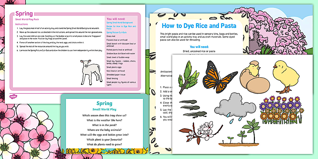 Springtime Small World Play Idea and Printable Resource Pack
