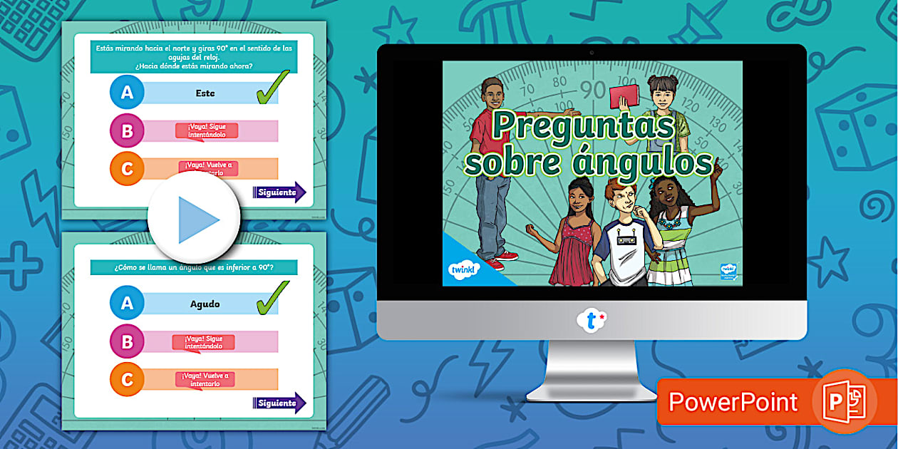 Juego interactivo: Preguntas sobre ángulos - Twinkl