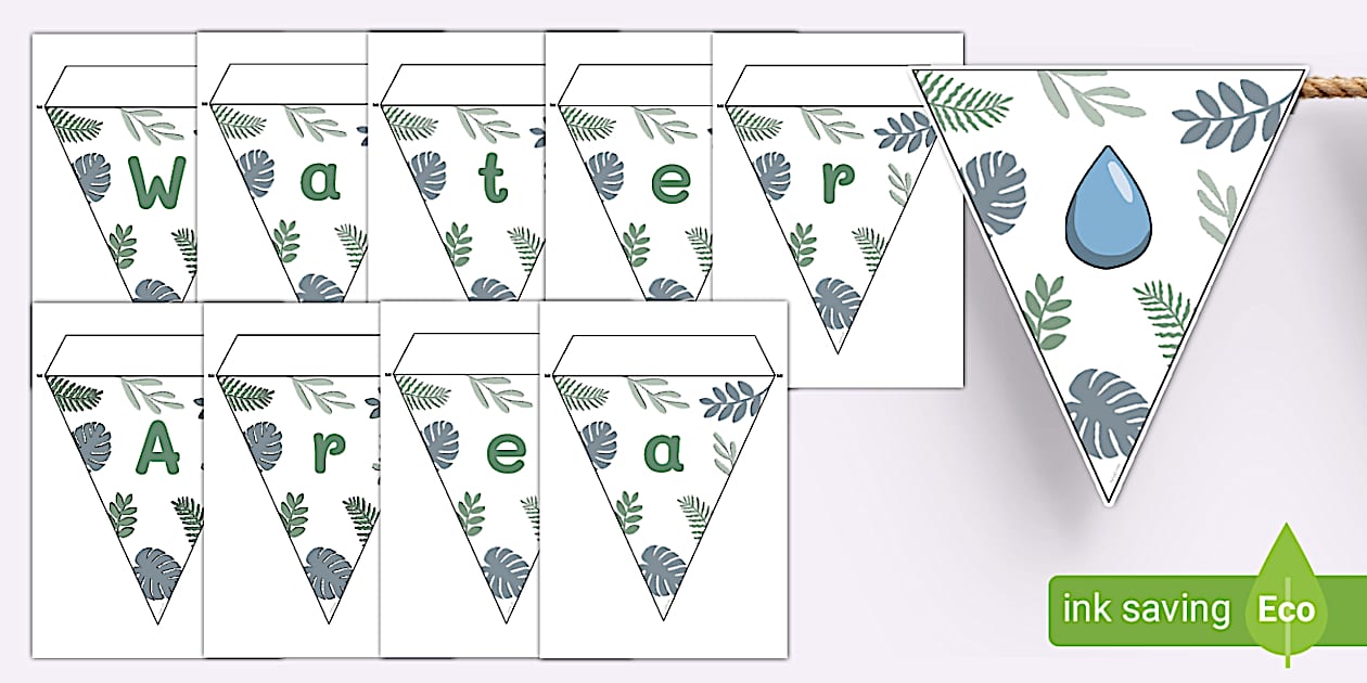 Botanical-Themed Water Area Continuous Provision Bunting