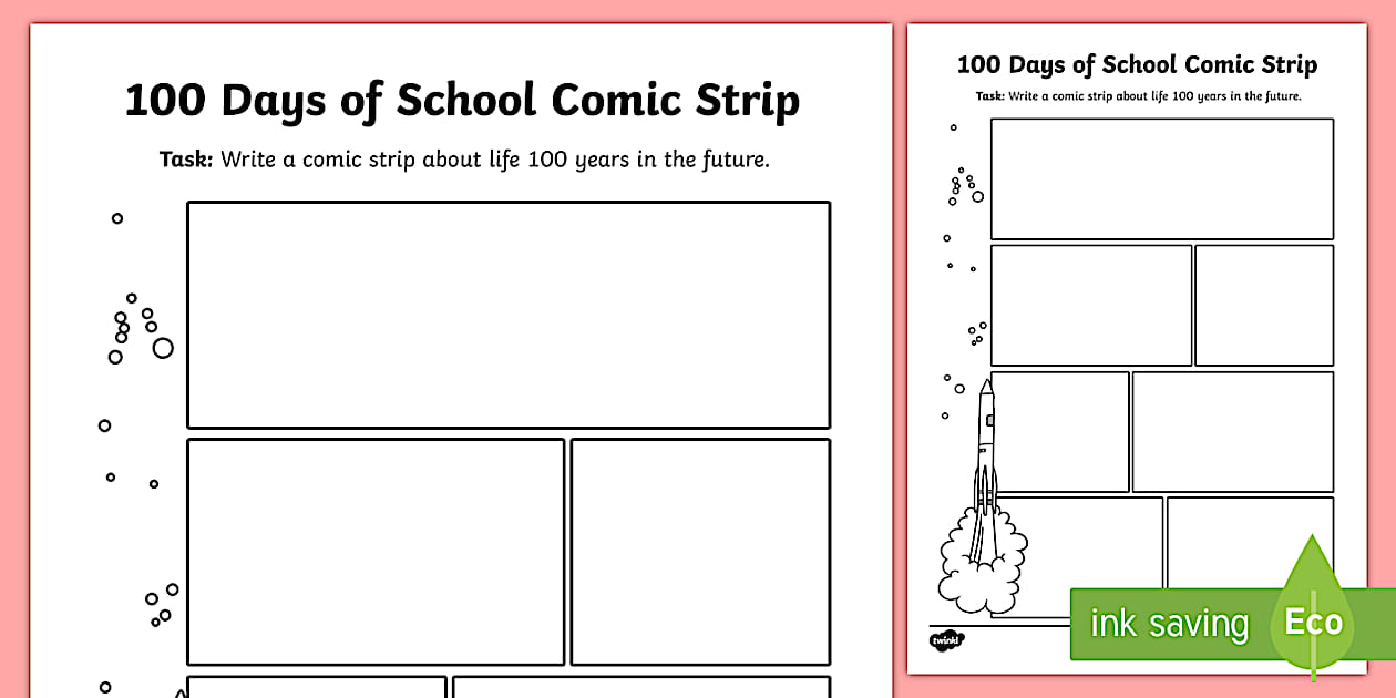 100 Days of School Comic Strip - English