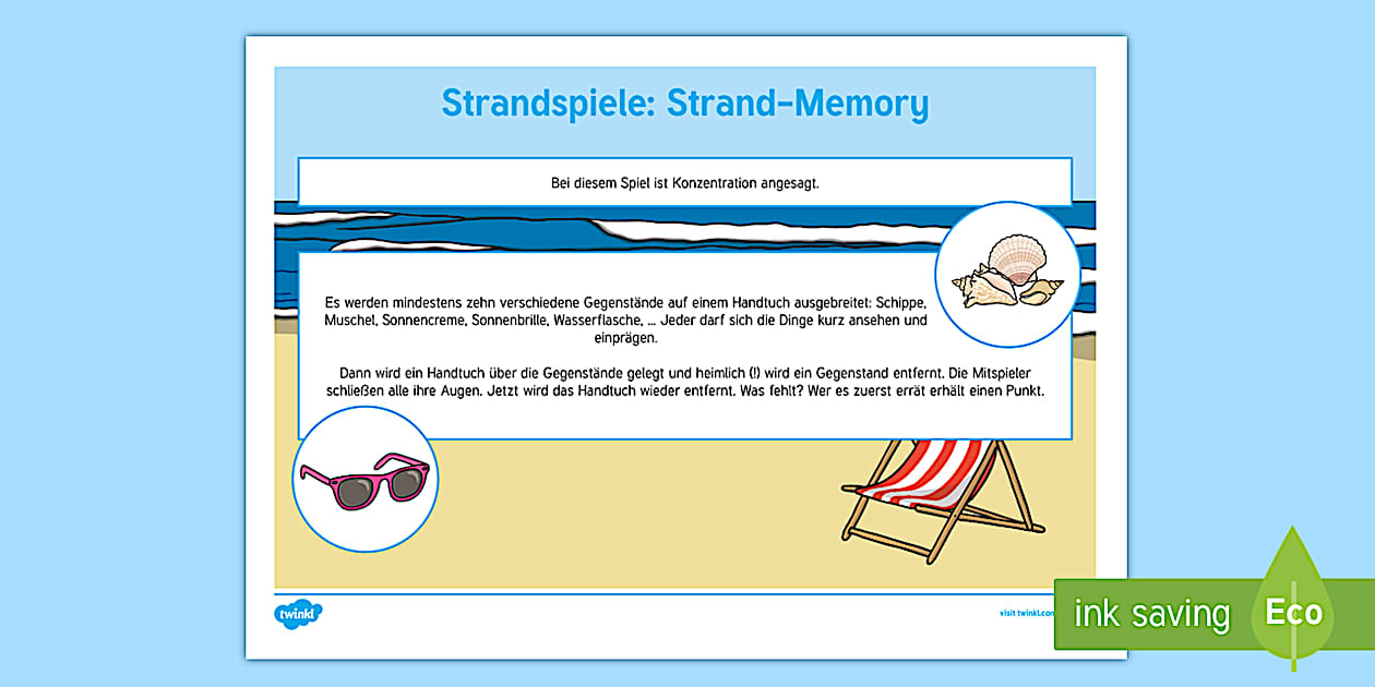 Strand Memory Strand Spiel (Hecho por educadores) - Twinkl