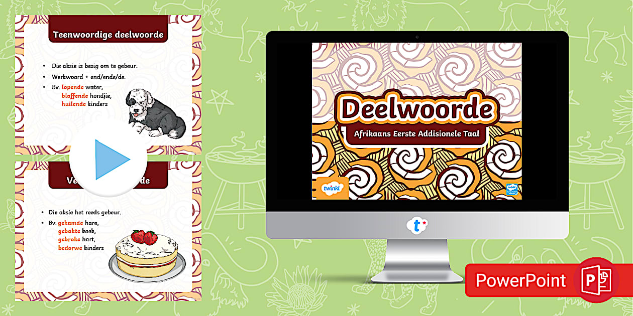 Deelwoorde PowerPoint (Lehrer gemacht) - Twinkl