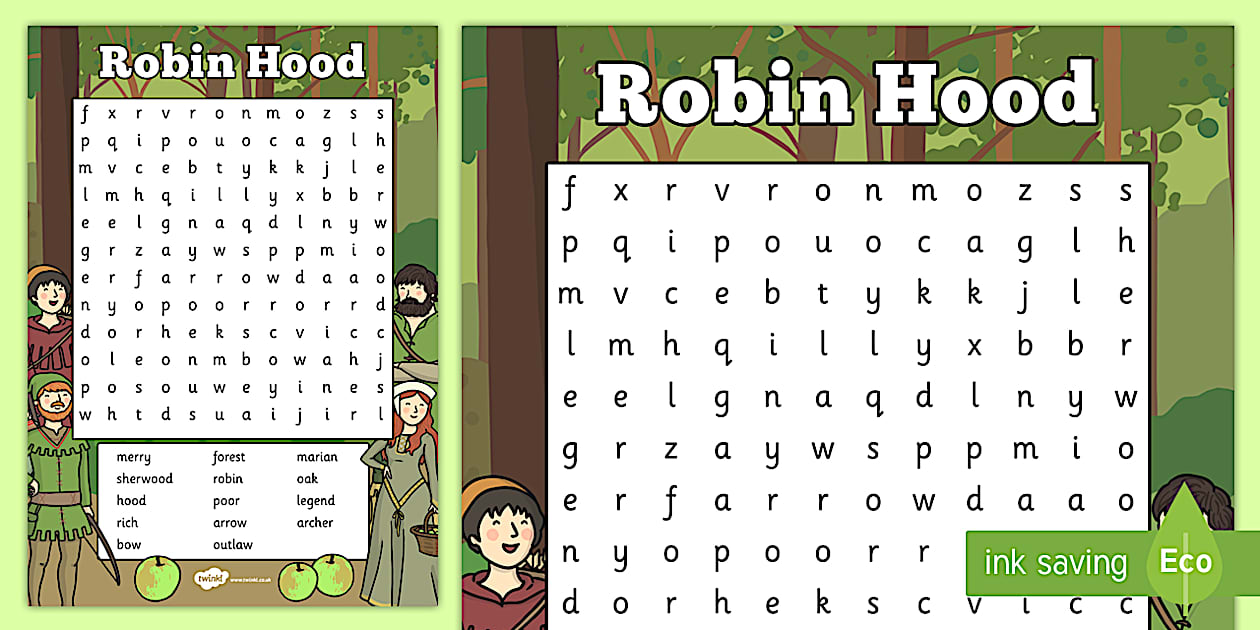 Robin Hood Wordsearch (teacher made) - Twinkl