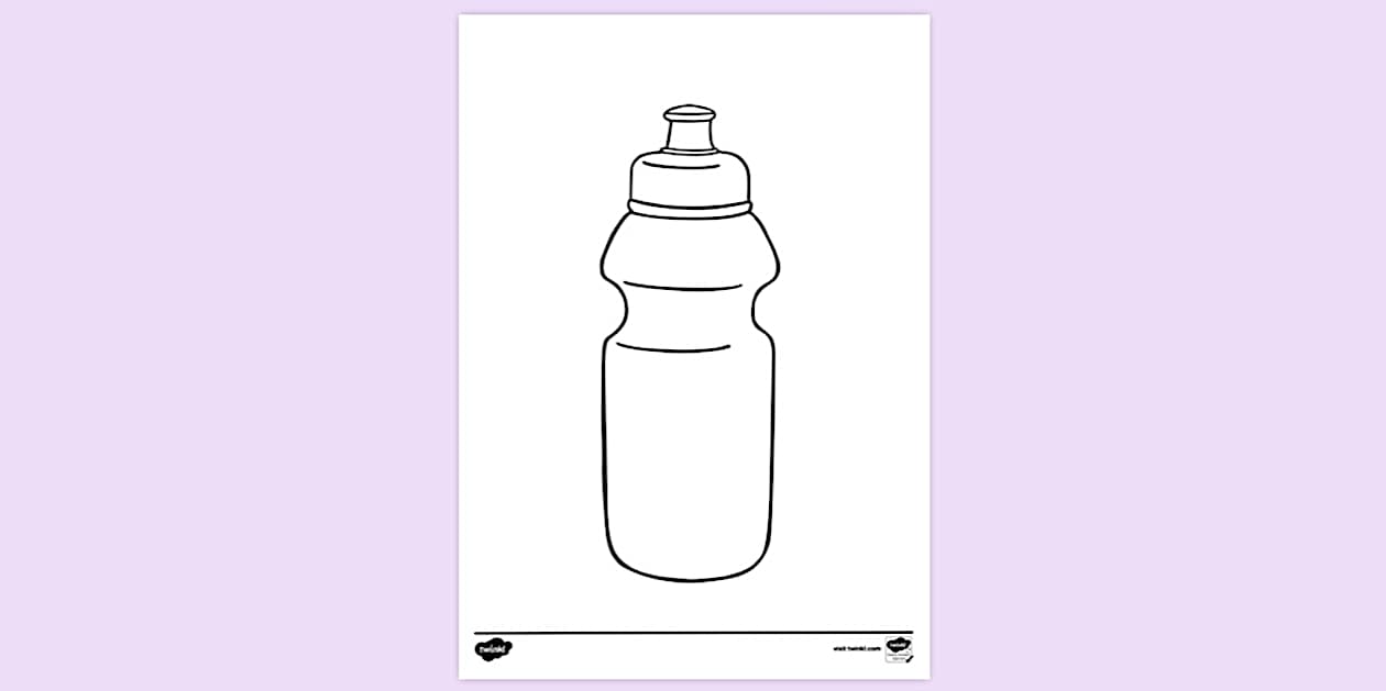 Infographic Water Bottle Colouring | Colouring Sheet