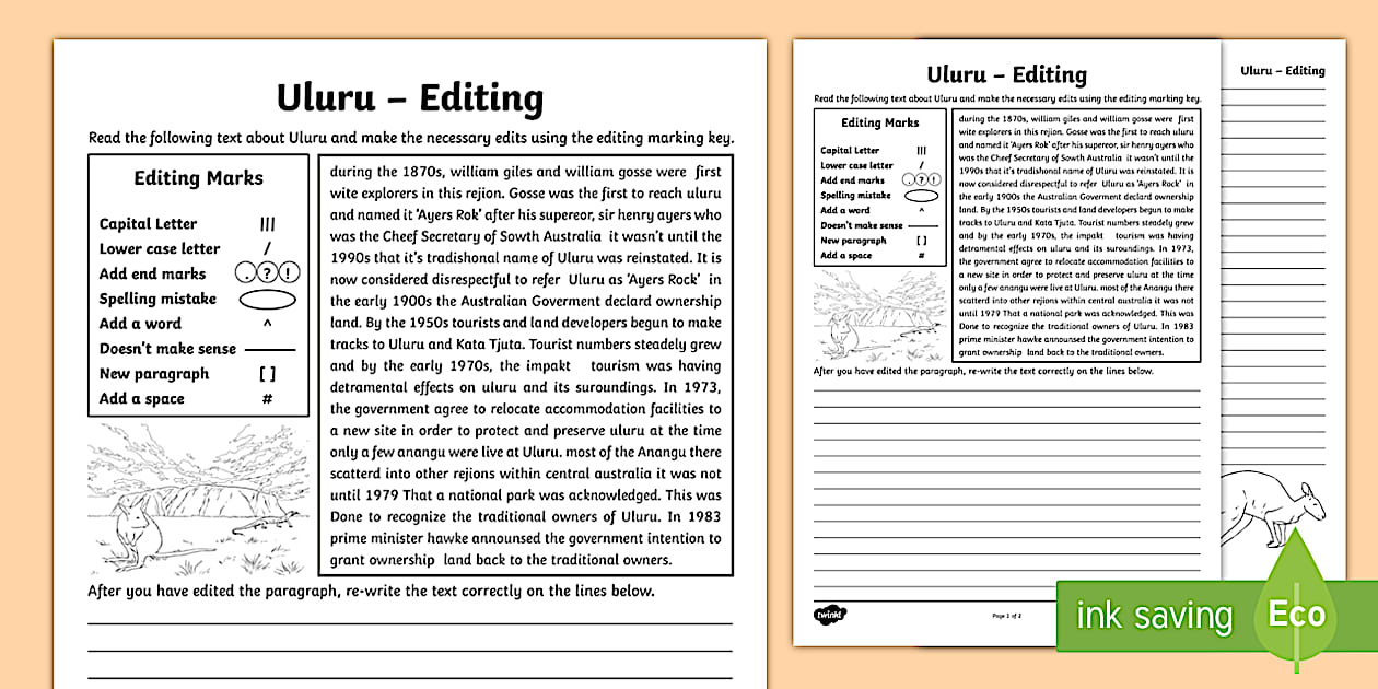 English Editing Exercises - Uluru Editing and Proofreading