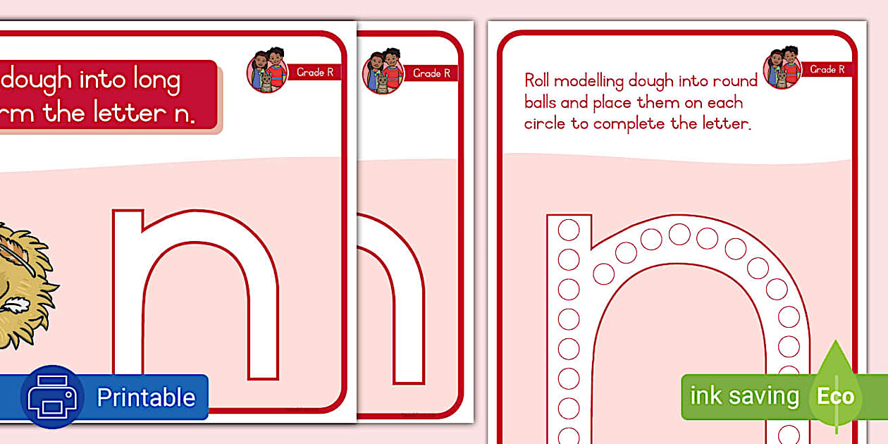 Gr. R Phonics: Letter N Modelling Dough Playmats - Twinkl