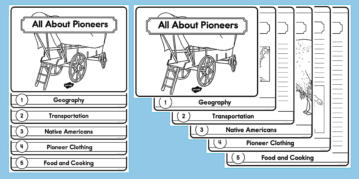 Second Grade All About Pioneers Flipbook (Teacher-Made)