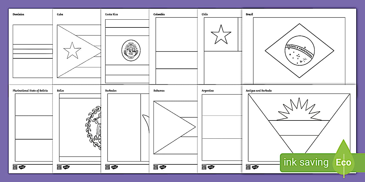 United Nations Coloring: Flags of Latin American and Caribbean Countries