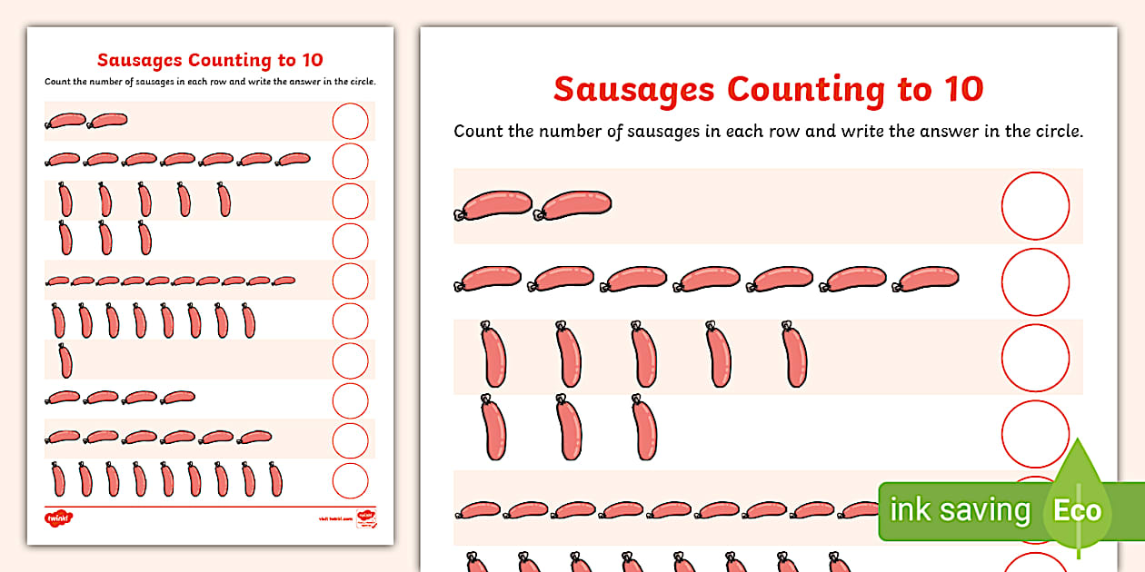 👉 Sausages Counting to 10 Activity - Twinkl - EYFS