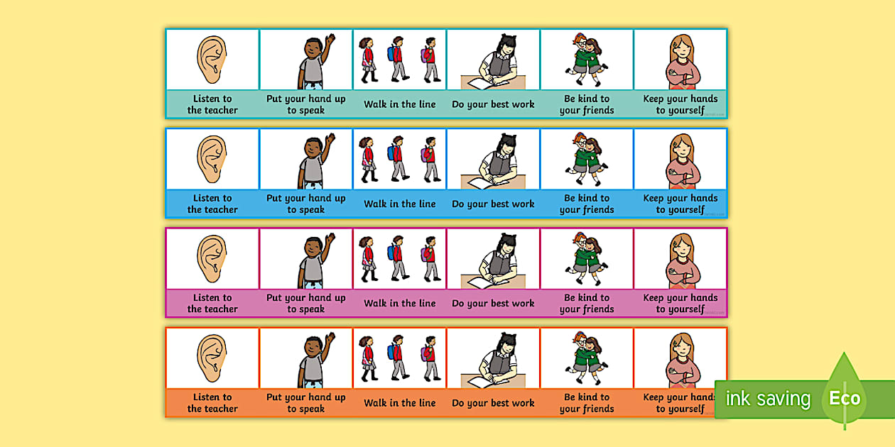 Editable Good Behaviour Reminder Strips (teacher made)