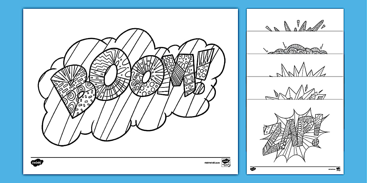 Superhero Words Mindfulness Coloring Sheets - Twinkl