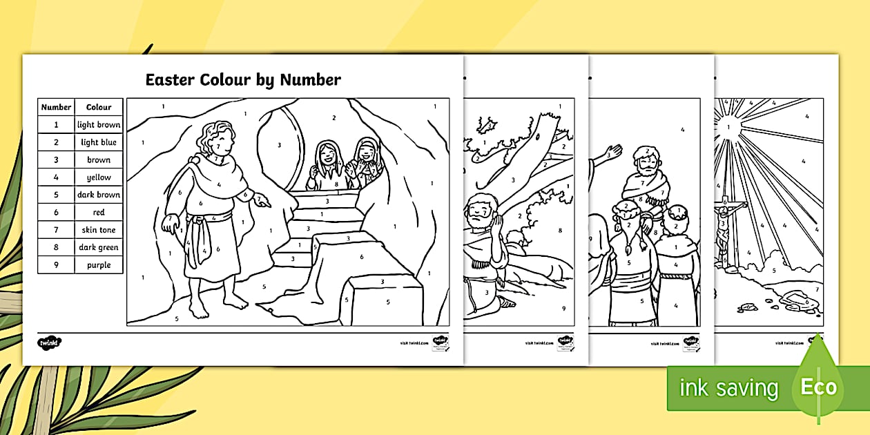 The Easter Story Colour by Number (teacher made) - Twinkl