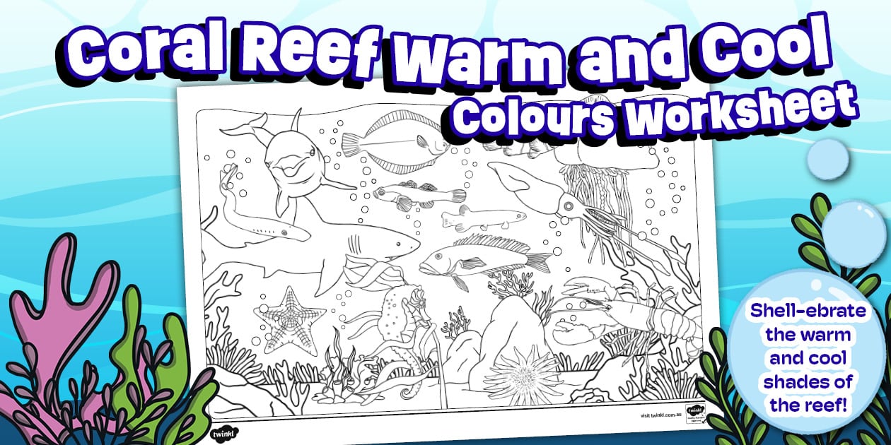 Coral Reef Warm and Cool Colours Worksheet