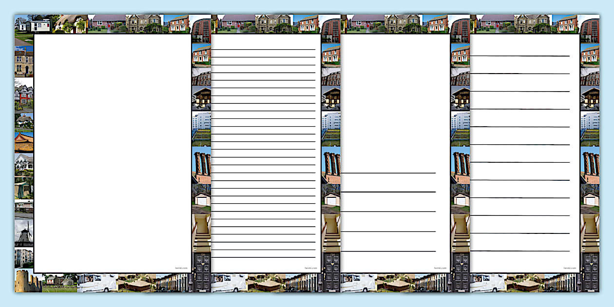 Editable Houses and Homes Photo Page Borders (teacher made)