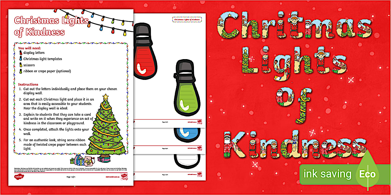Christmas Lights of Kindness Activity Display (teacher made)