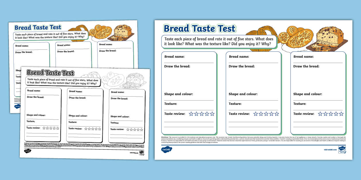 Bread Taste Test Worksheet - Twinkl Food Technology - Twinkl