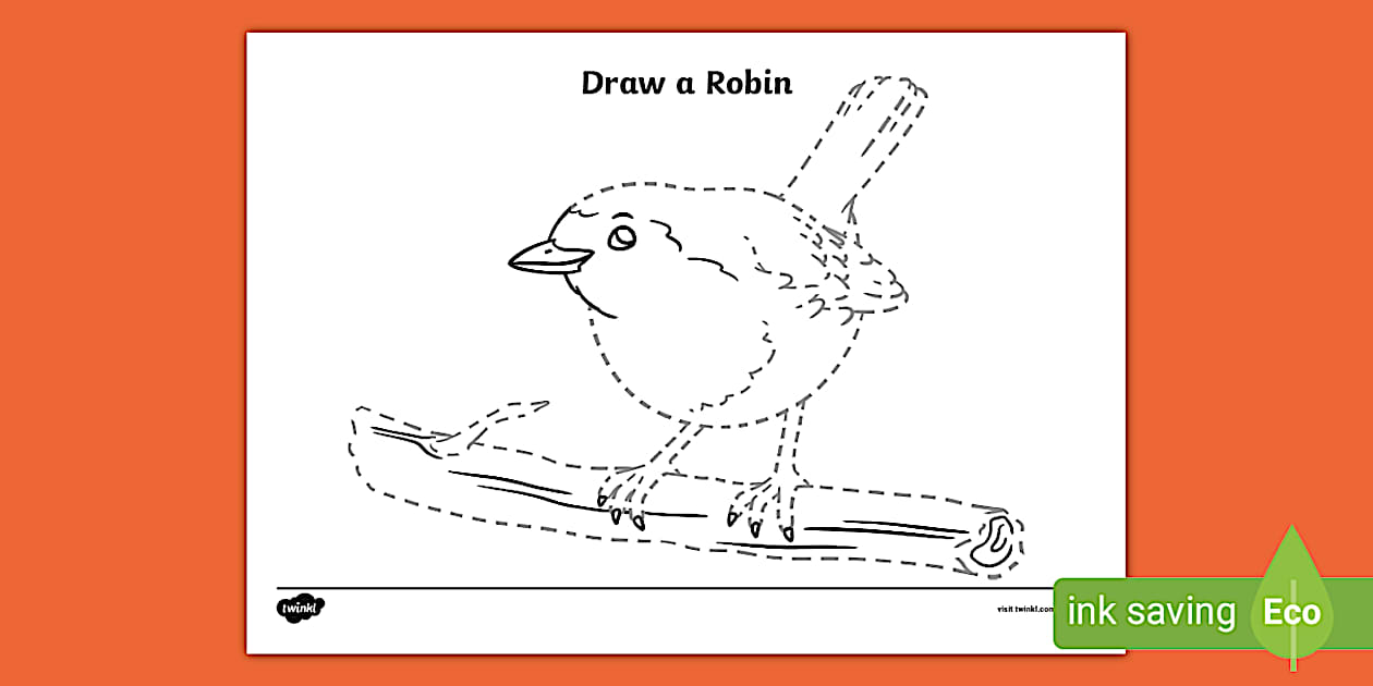 Draw a Robin Pencil Control Activity | Twinkl (teacher made)