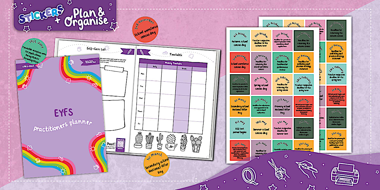 EYFS Practitioners Planner | 2022-2024 + Academic Planner Stickers