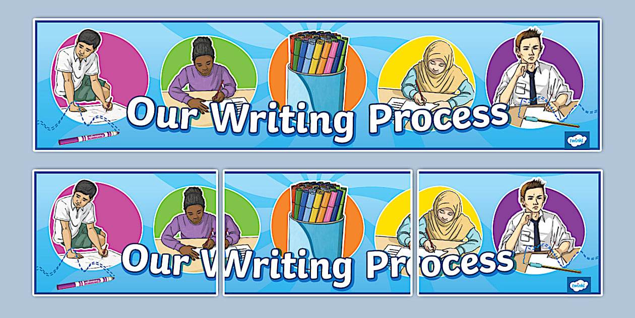 Our Writing Process Display Banner (teacher made) - Twinkl