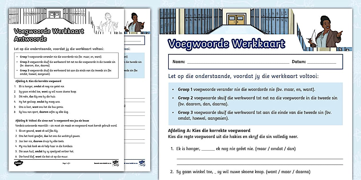 Voegwoorde Aktiwiteitskaart (teacher made) - Twinkl