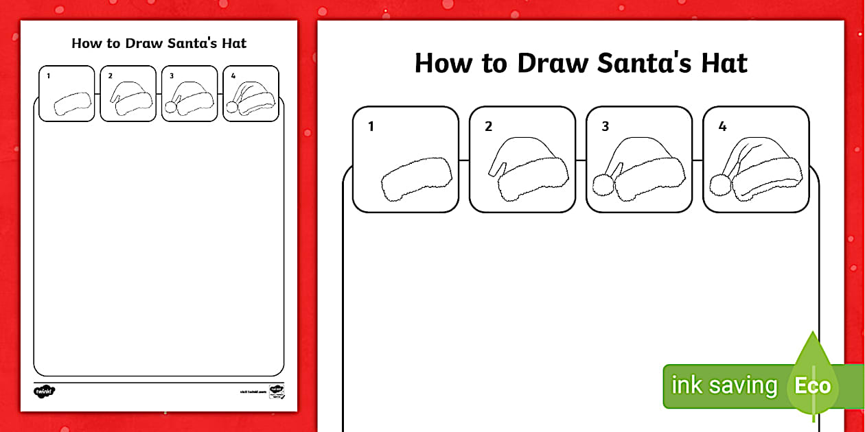 How to Draw a Santa Hat (Teacher-Made) - Twinkl