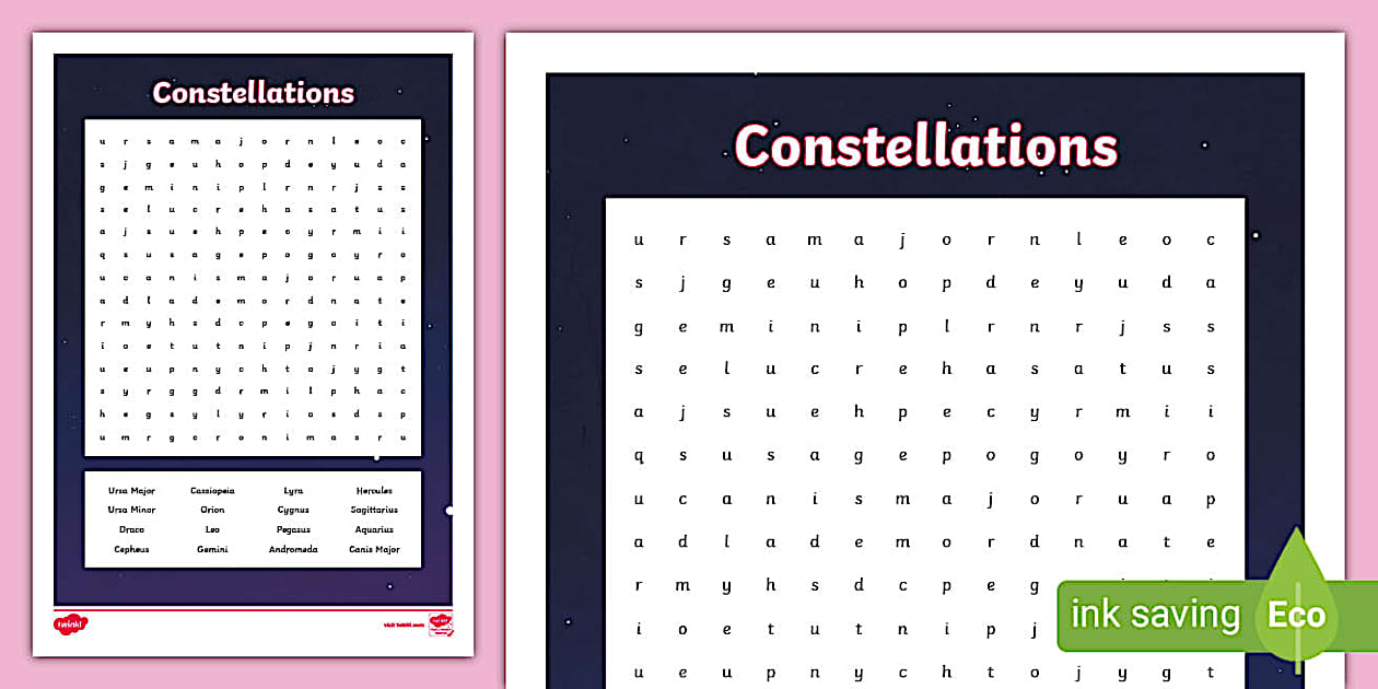 Constellations Word Search (teacher made) - Twinkl