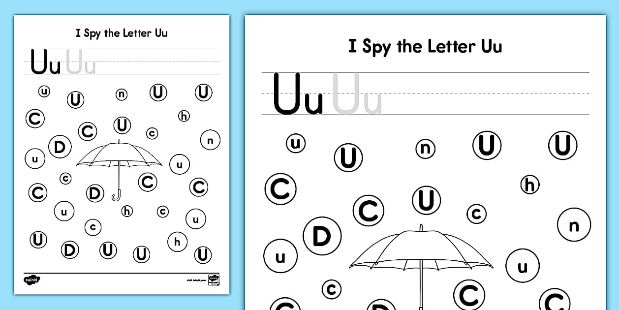 I Spy the Letter Uu Activity (teacher made) - Twinkl