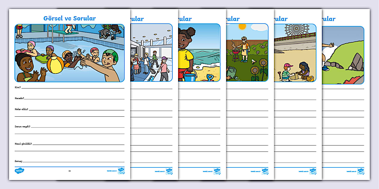 Yaz Mevsimi Temalı Görseller ile Yazma Çalışması-Twinkl