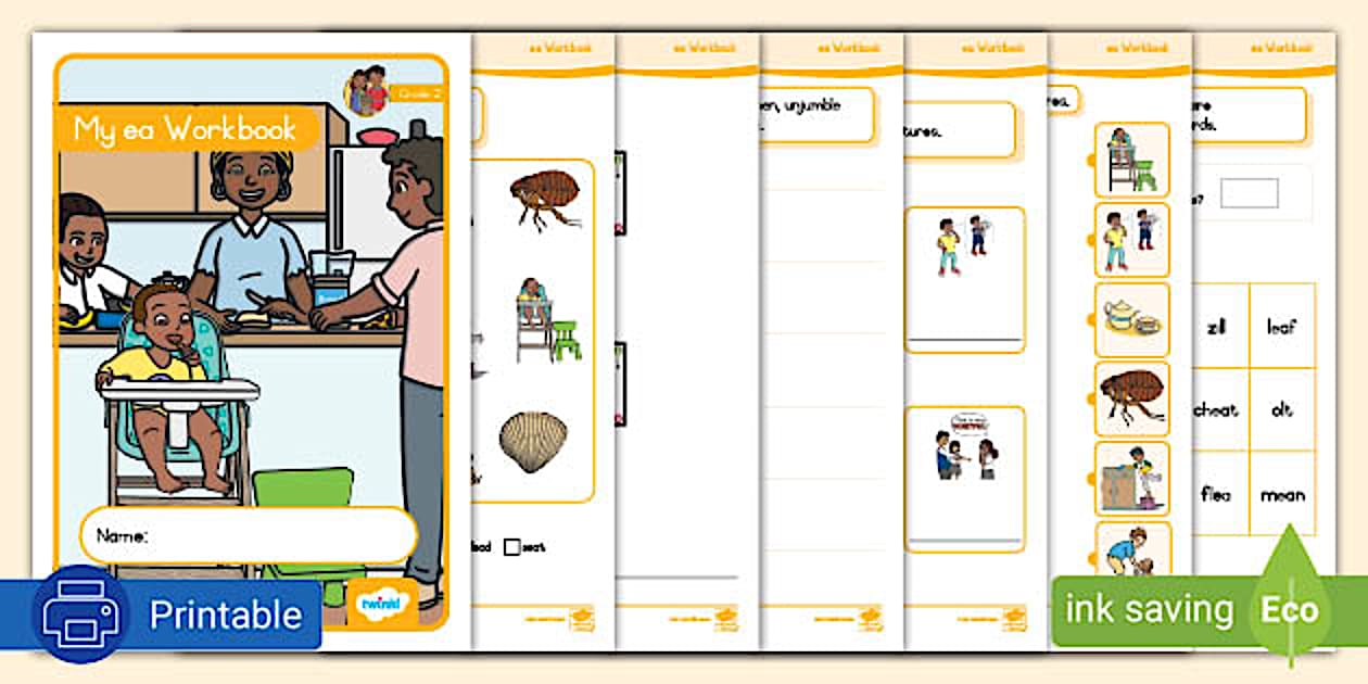 Grade 2 Phonics: ea Workbook (teacher made) - Twinkl