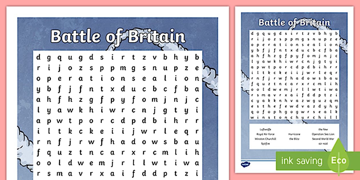 Battle of Britain Word Search - Twinkl