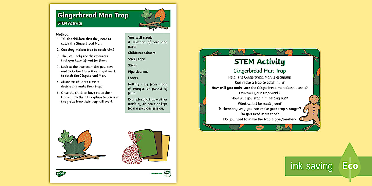 The Gingerbread Man Trap STEM Activity and Prompt Card Pack