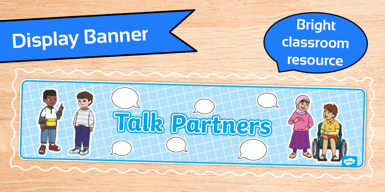 Talk Partners banner - display lettering