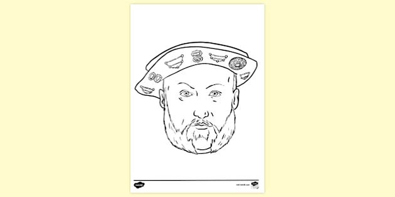 Henry VIII Role Play Mask Colouring Sheet | Colouring Sheets