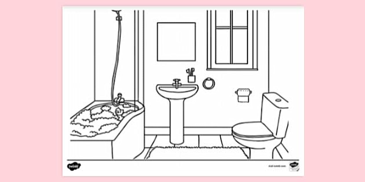 Bathroom Colouring Sheet | Colouring Sheets - Twinkl