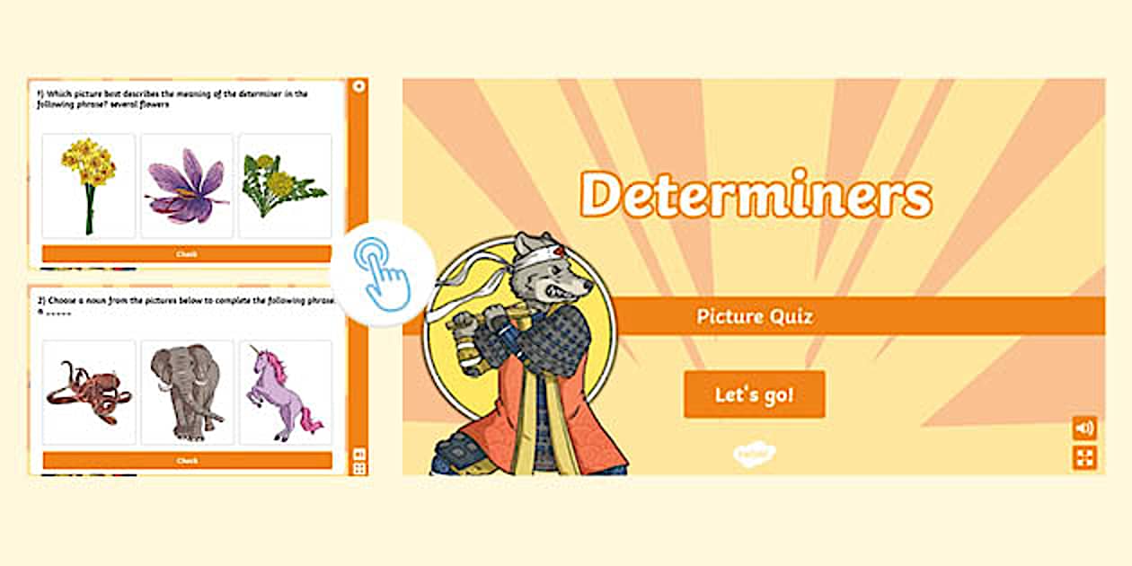 Determiners Multiple Choice SPaG Picture Quiz - KS2 Revision
