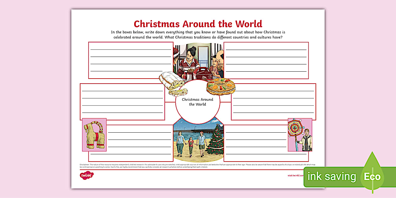 Christmas Around the World Mind Map (Teacher-Made) - Twinkl