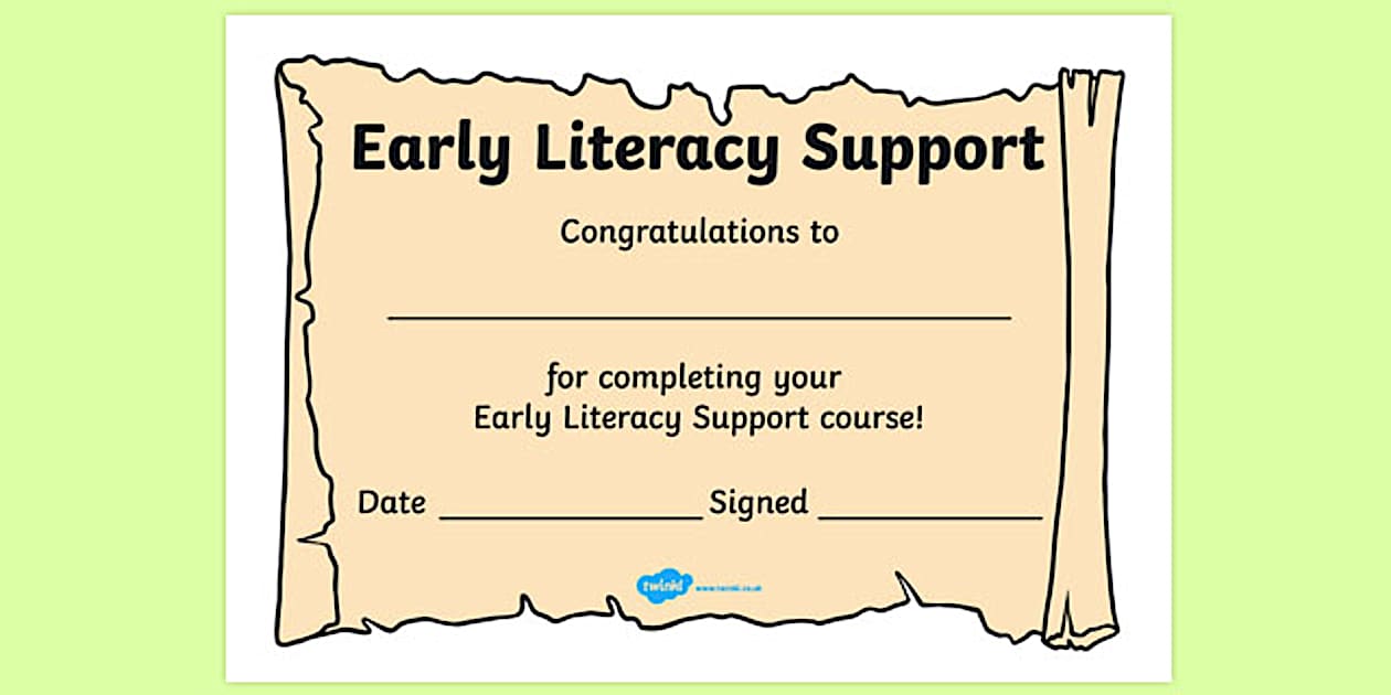 Early Literacy Support Award Scrolls (teacher made) - Twinkl