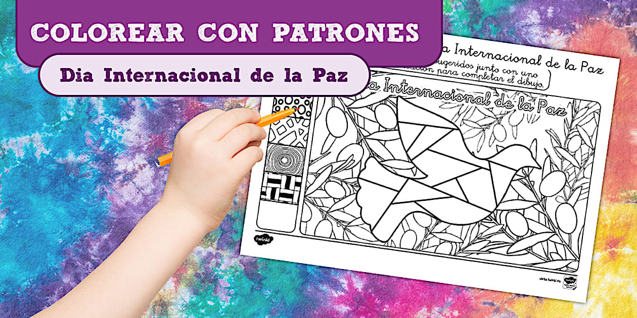 Ficha de actividad: Colorear con patrones - Día Internacional de la Paz