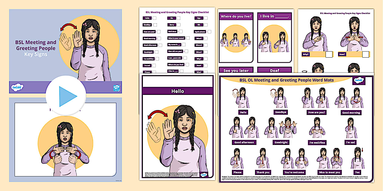 BSL Meeting and Greeting People Resource Pack (teacher made)