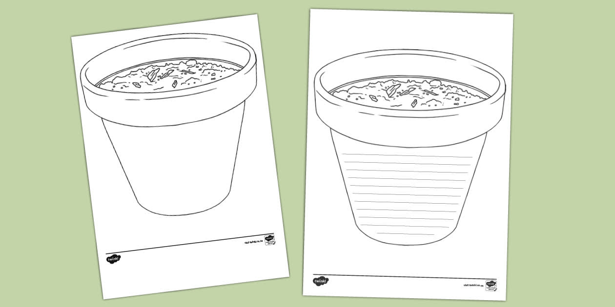 Flower Pot Writing Template