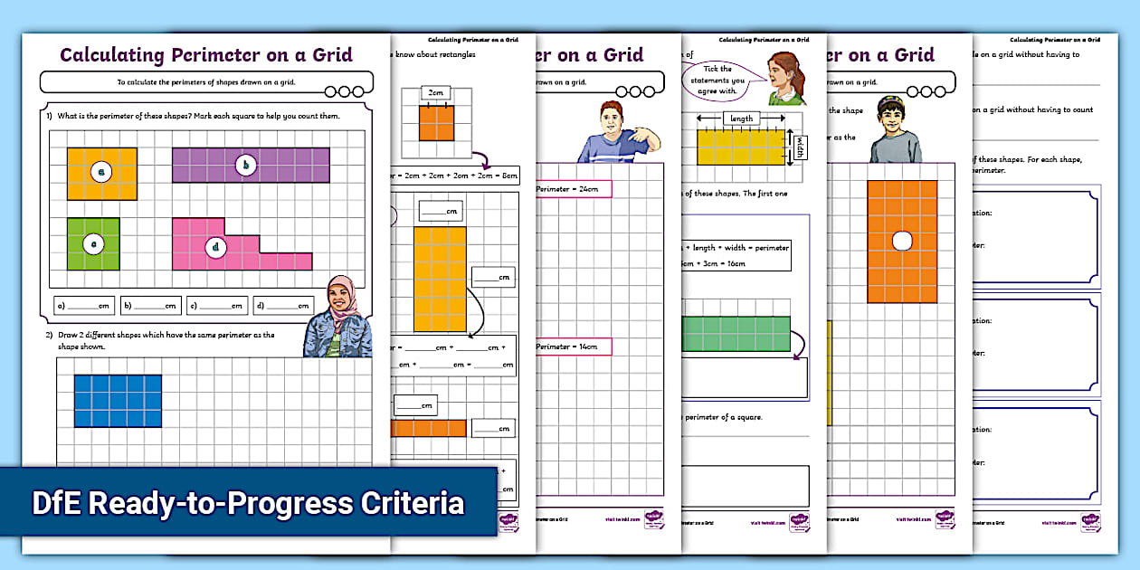 👉 Perimeter on a Grid Differentiated Maths Activity Sheets
