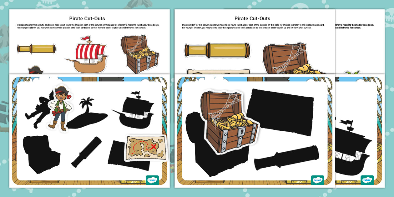 Pirate Picture and Shadow Matching Activity | Twinkl