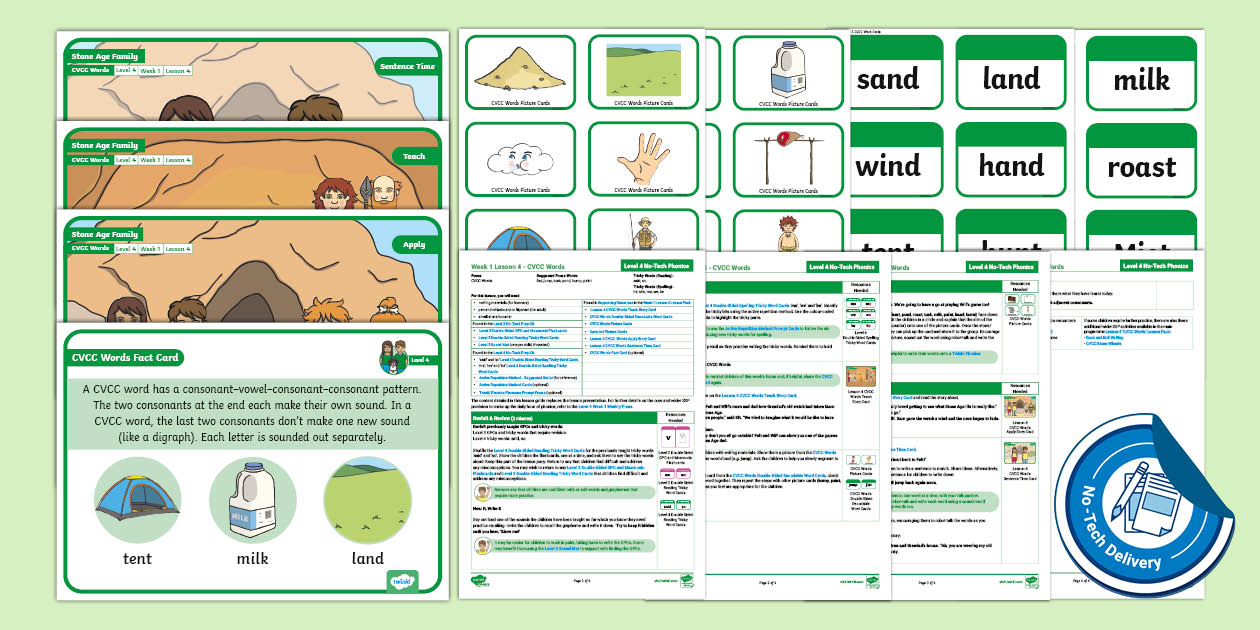 CVCC Words No-Tech Lesson Pack - Level 4 Week 1 Lesson 4